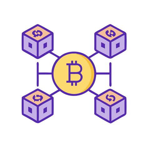 Blockchain Technology Icon Interconnected Digital Currency Network Concept Modern Business