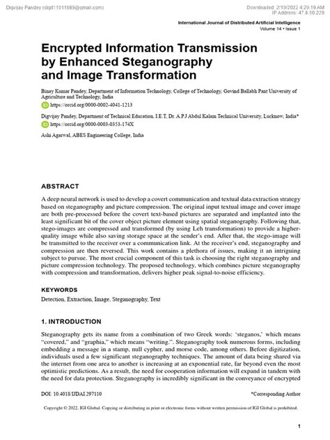 encrypted information transmission by enhanced steganography and image