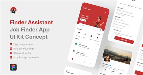 Finder Assistant Job Finder App Ui Kit Ux And Ui Kits Ft Job
