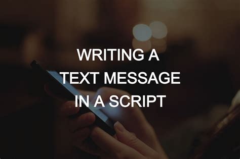 text messages in a script screenplay formatting