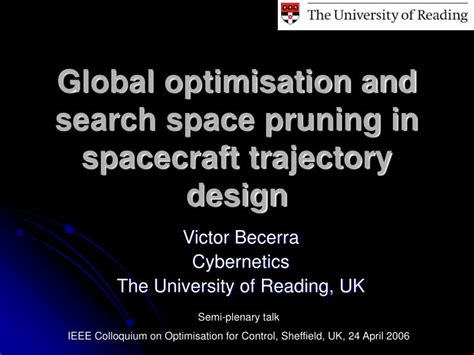 Ppt Global Optimisation And Search Space Pruning In Spacecraft