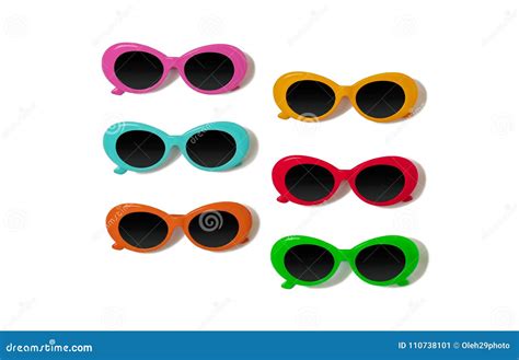 Collection Of Fashionable Multi Colored Sunglasses A Trend Of Stock Image Image Of Black