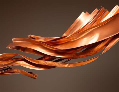 Premium Ai Image Copper Sheet Strips Forming Dynamic Abstract Shapes