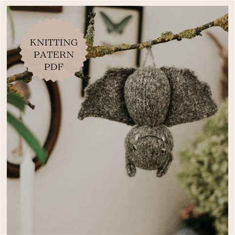 Knitted Bat Pattern Pdf Engukr Helloween Toys Etsy