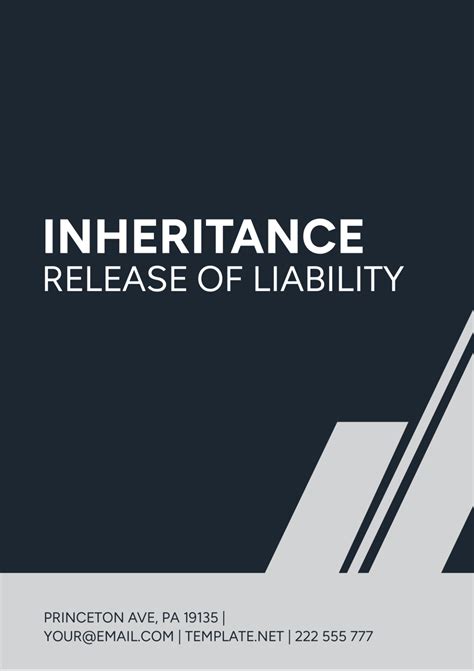 Free Inheritance Release Of Liability Template To Edit Online