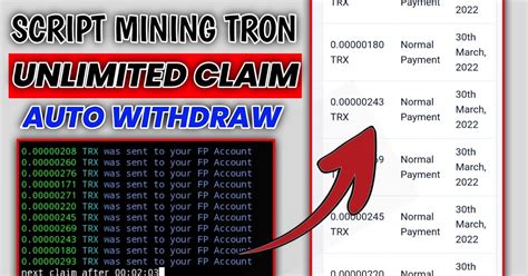 Script Mining Trx Auto Claim Instant Withdraw Qawwamah Star