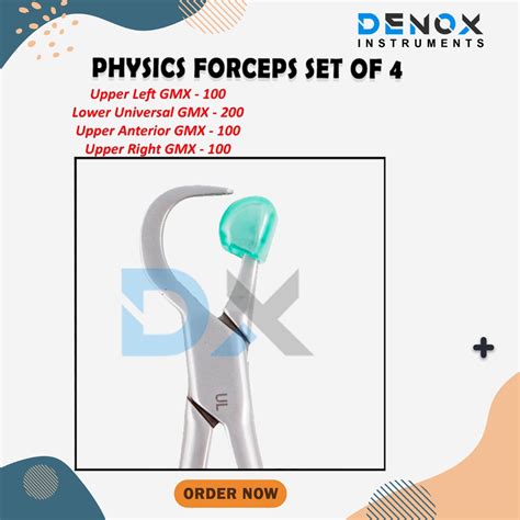 Dental Extraction Physics Forceps Standard Series Set Of 4 Pcs 40 Free Bumper Ce Denox Instruments
