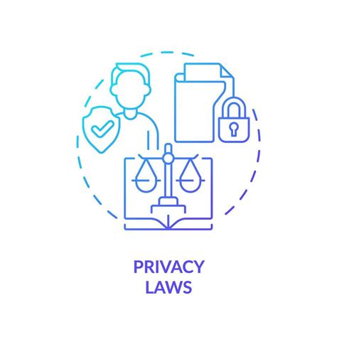 2d Gradient Privacy Laws Icon Simple Isolated Vector Cyber Law Thin Line Illustration