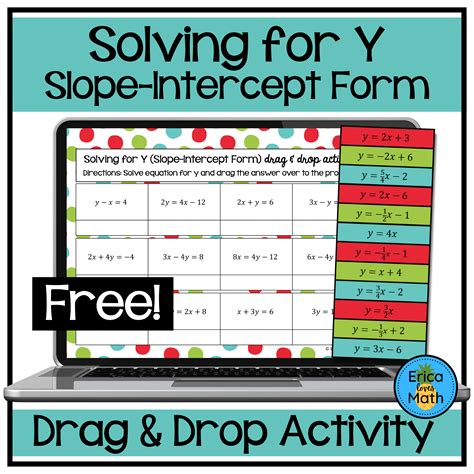 Solving For Y Digital Drag And Drop Activity Rewriting In Slope
