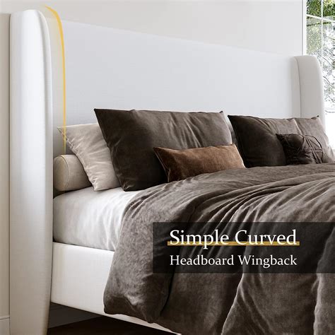 Jocisland Tall King Bed Frame 512 Linen Upholstered Wingback