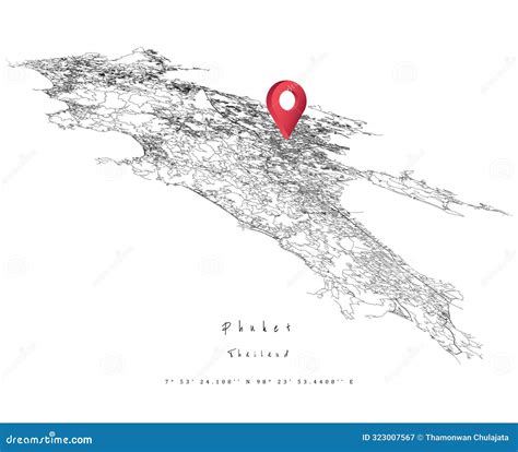 Phuket Thailanddetailed Urban Street Color Map Stock Vector Illustration Of Advertisement