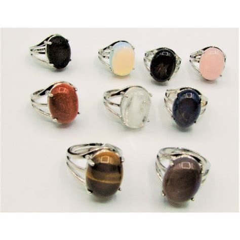 Gemstone Rings 14 X 18 Mm Stone Size Assorted Stones