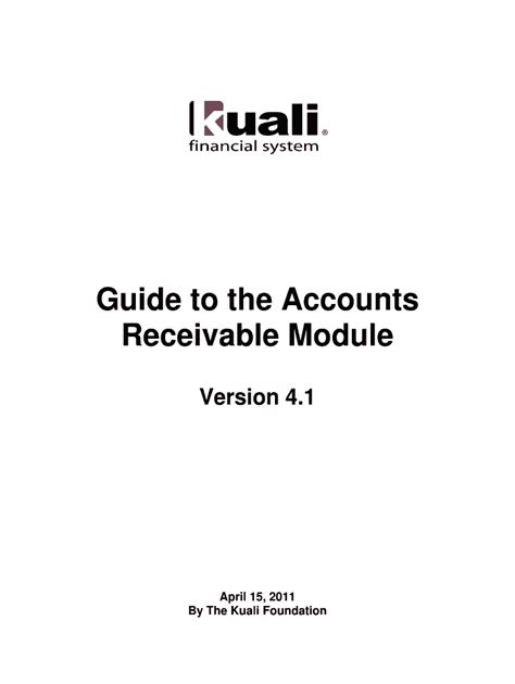Fillable Online Wiki Kuali Guide To The Accounts Receivable Module