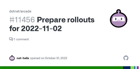 prepare rollouts for 2022 11 02 · issue 11456 · dotnet arcade · github