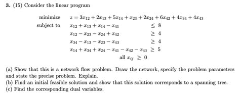 solved 3 15 consider the linear program minimize subject