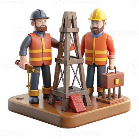 Elegant Classic Drilling Rig Platform Workers Cutout Premium 57411181 Png