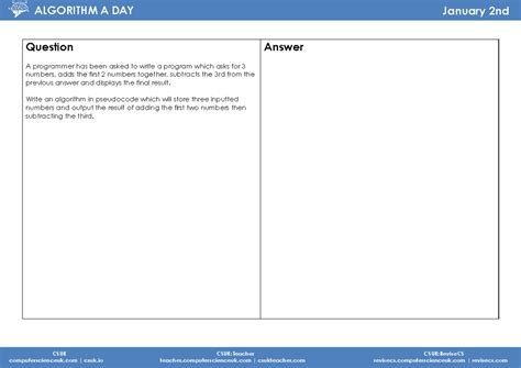 Inputs Outputs Variables ALGORITHM A DAY Computerscienceuk Csuk Studocu