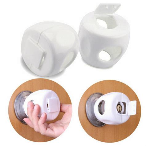 4 개 어린이 문 손잡이 안전 커버 어린이 문 손잡이 안전 잠금 문 열기 방지 아기 보호기 안전