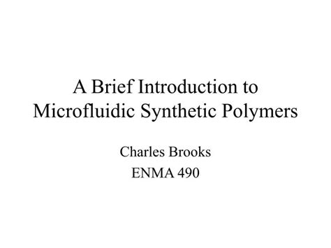 Introduction To Microfluidics