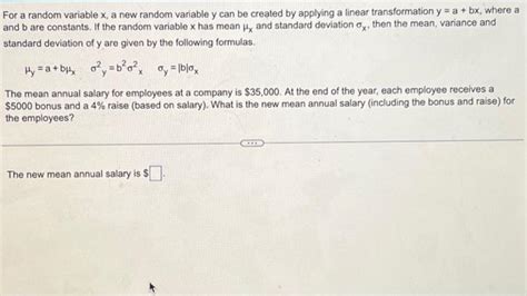 Solved For A Random Variable X A New Random Variable Y Can Chegg