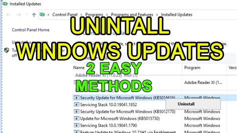 How To Uninstall Windows Updates Windows 10 11 To Get Rid Off Errors And Issues Youtube