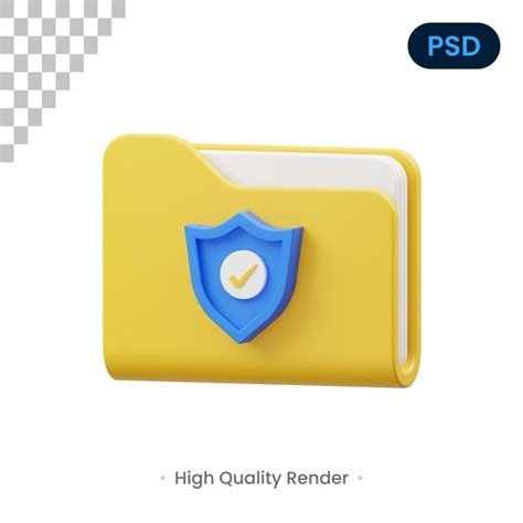Premium Psd Folder Protection 3d Icon Premium Psd