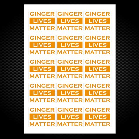 Ginger Lives Matter Sticker Pack Novelty Stickers Slightly Disturbed