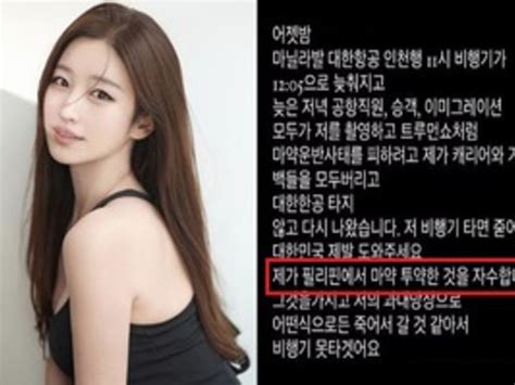 저 비행기 타면 죽어요 마약 투약 자수합니다 미스 맥심 김나정 아나운서 빛삭 의혹 글 일파만파
