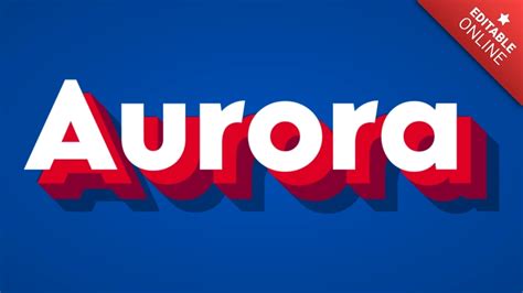 Aurora Modern 3d Handwriting Font Text Effect Generator