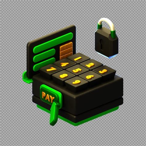 Premium Psd 3d Illustration Of A Payment Pos Machine