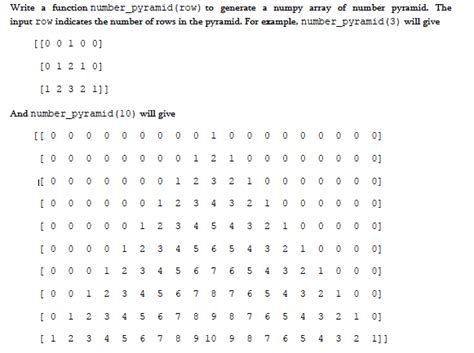 Solved Write A Function Number Pyramid Row To Generate A Chegg