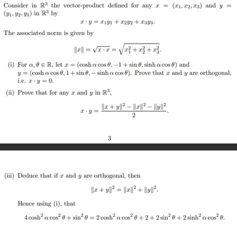 Solved Consider In R The Vector Product Defined For Any Chegg