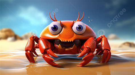 장난스러운 기쁨을 위한 기발한 3d 게 그림 게 신선한 해산물 해물 배경 일러스트 및 사진 무료 다운로드 Pngtree