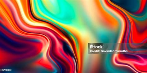 현대 다채로운 흐름 포스터입니다 물결 액체 모양의 색상 배경입니다 0명에 대한 스톡 벡터 아트 및 기타 이미지 0명 3차원 형태 개념 Istock