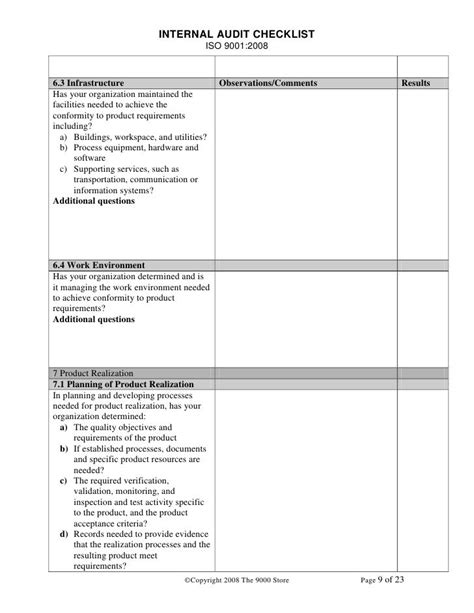 Iso 9001 Internal Audit Report Template 8 Templates Example