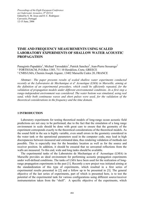 Pdf Time And Frequency Measurements Using Scaled Laboratory