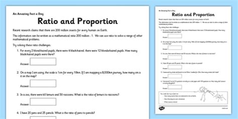 Ratio And Proportion Worksheet Worksheet Teacher Made