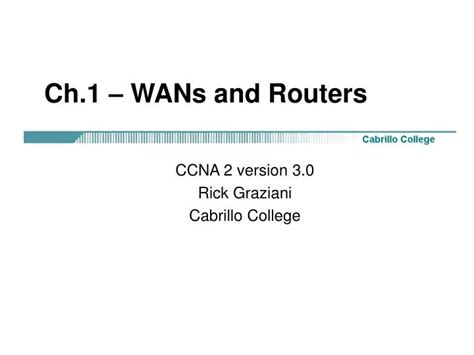 PPT Ch 1 WANs And Routers PowerPoint Presentation Free Download ID 4050678