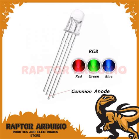 Jual Led Rgb 5mm Common Anode 4 Pin Tri Color Transparant Anoda 4p P 5
