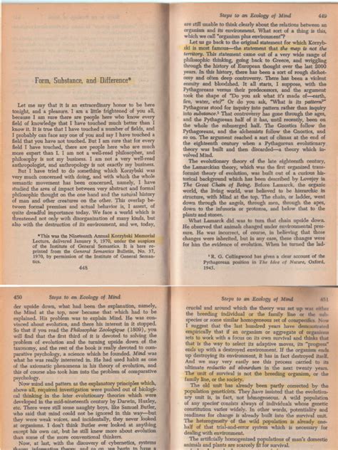 Bateson Difference Pdf Mind Thought