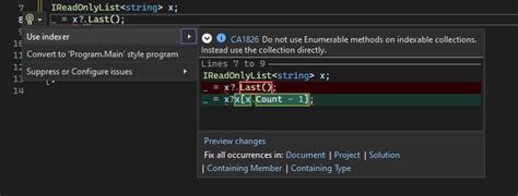 Ca1826 Codefix Produces Incorrect Code For Null Access · Issue 6348