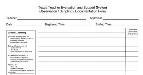 13 T TESS Ideas T Tess Teacher Evaluation Evaluation System