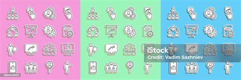 세트 라인 헤드 사냥 손 같은 이력서 다이어그램과 칠판 프로젝트 팀 베이스 계층 구조 오르간 차트 및 아이콘 벡터 개념에 대한