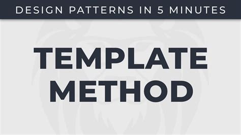 Template Method Design Patterns In 5 Minutes Youtube