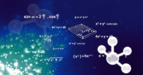 Abstract Mathematics And Science Concepts With Equations And Molecule