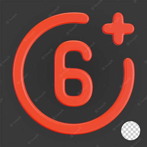 Premium PSD | 6 plus symbol 3d icon