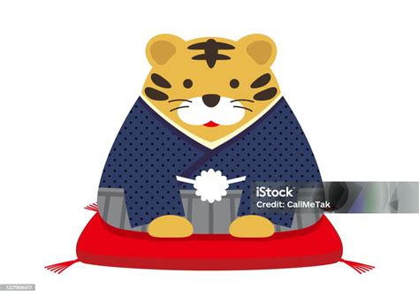 호랑이 마스코트 일러스트의 해 일본 기모노를 입은 인물 호랑이 가공의 인물에 대한 스톡 벡터 아트 및 기타 이미지 가공의 인물 고풍스런 공휴일 Istock