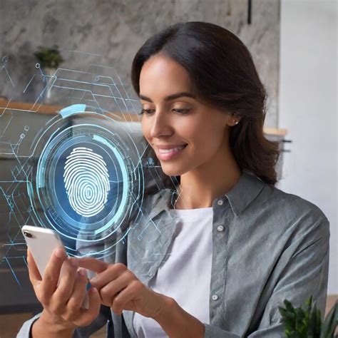 Premium Photo Biometrics Security System Woman Using Fingerprint