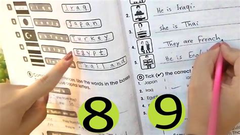 حل نشاط انكليزي خامس ابتدائي صفحة 8 و 9 Youtube