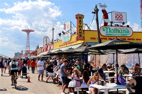 Main View Of The Iconic Nathan S Famous Inc Classic Coney Island Fast